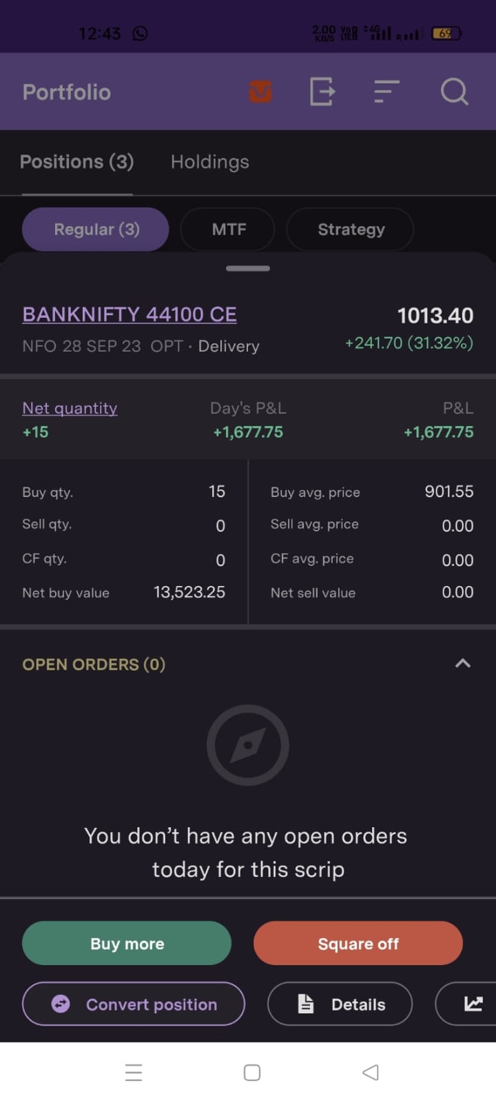 Stock Market Profit and Loss Screenshot | P&L Screenshot