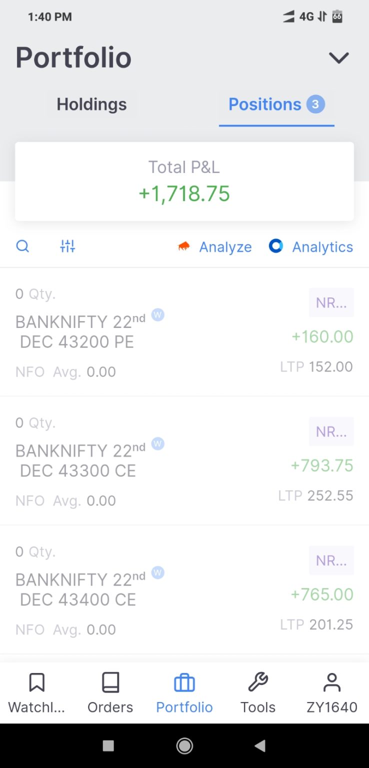 Stock Market Profit and Loss Screenshot | P&L Screenshot