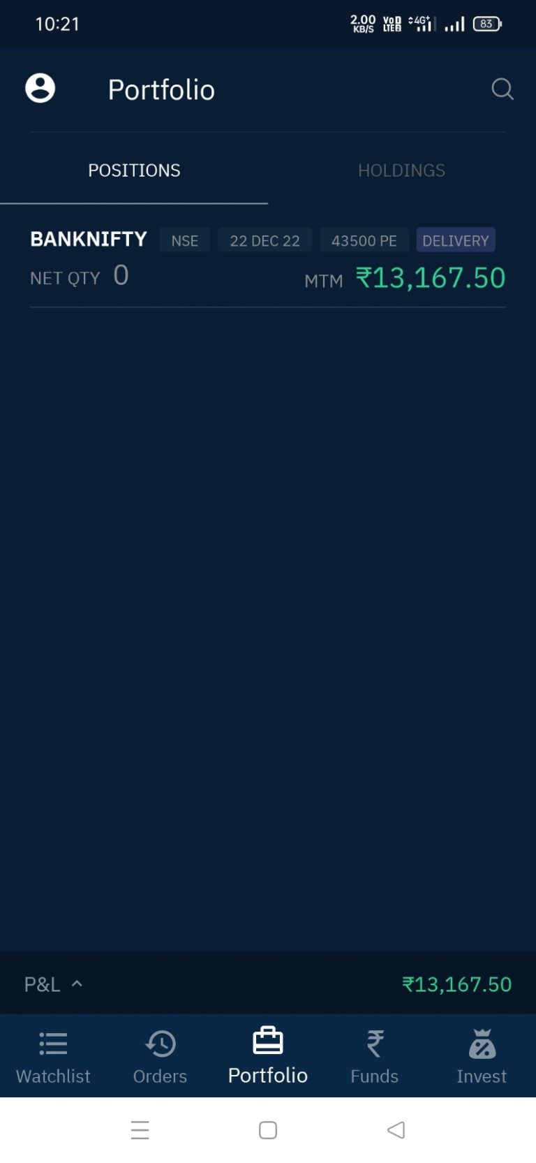 Stock Market Profit and Loss Screenshot | P&L Screenshot