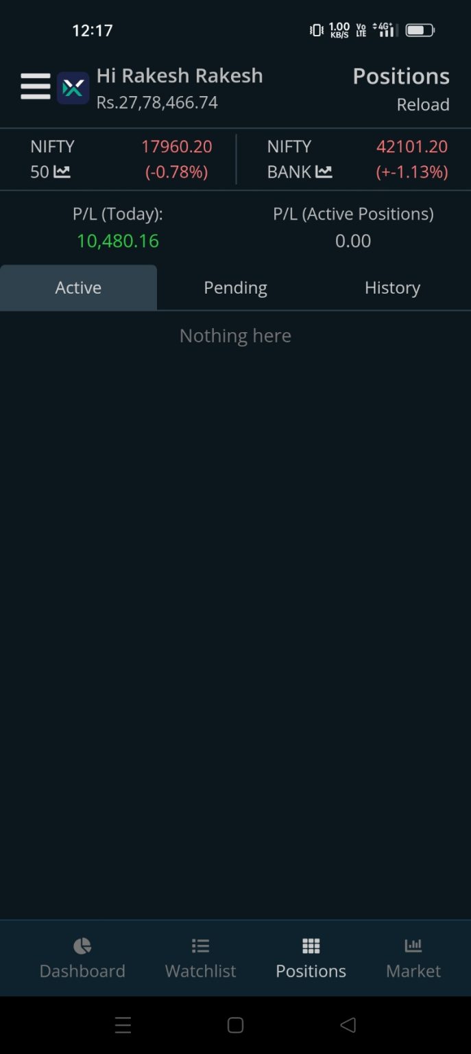 Stock Market Profit and Loss Screenshot | P&L Screenshot