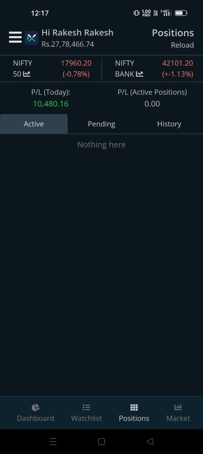 Stock Market Profit and Loss Screenshot | P&L Screenshot